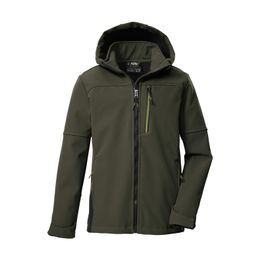 Killtec Jungen Softshelljacke "KOW 226 BYS SFTSHLL JCKT", gr&uuml;n, Gr. 128, Oberseite: 92% Polyester, 8% Elasthan;R&uuml;ckseite: 100% Polyester;Futter: 100%