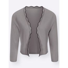 Lady Damen Bolero, grau, Gr. 50, unifarben, 55% Baumwolle, 45% Viskose, Strickjacken