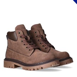 Tommy Hilfiger M&auml;dchen Schn&uuml;rboots, Gr. 30, braun, Synthetik, Schuhe, Chunky Boots, Winterboots mit Blockabsatz