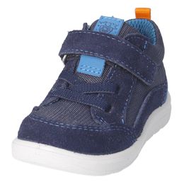 Baby Lauflernschuh "Ebbo WMS: mittel", Pepino BY RICOSTA, Gr. 27, blau, Textil, Veloursleder, kontrastfarbene Details, Schuhe, Schn&uuml;rschuh m.