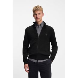 BOSS Orange Herren Strickjacke "Kanozip Full Zip Cardigan"schwarz001, Gr. XXXL, unifarben, Feinstrick, Obermaterial: 95% Baumwolle, 5% Kaschmir,