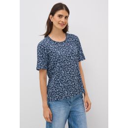 Cecil Damen Print-Shirt, blau, Gr. XXL, bedruckt, Web, 100% Baumwolle, Shirts, aus reiner Baumwolle