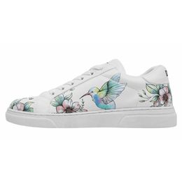 DOGO Damen Sneaker "Ace Low-Top Sneaker As Free As A Bird Damen Sneaker", Gr. 37, wei&szlig;, Lederimitat, Schuhe, Handgefertigt