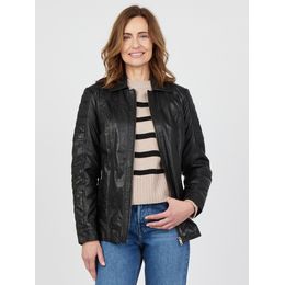 JCC Damen Lederjacke "31024019", schwarz, Gr. S, Obermaterial 100% Lammleder; Futter 65% Polyester, 35% Baumwolle; &Auml;rmelfutter: 100% Polyester, Jacken