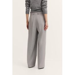 Bugatti Damen Stoffhose "Elegante Silhouette"270, dunkelgrau, Gr. 46, unifarben, 65% Polyester, 32% Viskose, 3% Elasthan, Hosen, mit doppelter