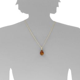 OSTSEE-SCHMUCK Damen Kette mit Anh&auml;nger "OSTSEE-SCHMUCK Kette mit Anh&auml;nger Tropfen ca. 22 mm lang", 45cm, Silber 925 (Sterlingsilber), L: 42, gold,