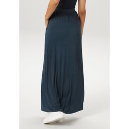 Aniston CASUAL Damen Maxirock, blau, Gr. 40, unifarben, Single Jersey, Obermaterial: 95% Viskose, 5% Elasthan, R&ouml;cke, im Marine Look