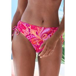 Vivance Damen Bikini-Hose "Pretty", pink, Gr. 38, Paisleymuster, bedruckt, Recycling-Polyamid, Badehosen, seitlich regulierbar und mit modischem
