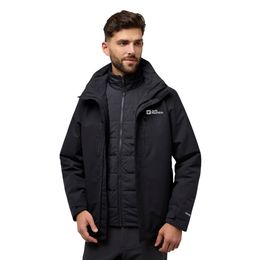 Jack Wolfskin Herren 3-in-1-Funktionsjacke "JASPER 3IN1 JKT M", schwarz, Gr. M, Außenjacke: Oberstoff: 100% POLYESTER; Kontrastmaterial 1: 100%