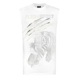 Plein Sport Herren T-Shirt "Tiger", wei&szlig;, Gr. XL, Obermaterial: 100% Baumwolle, Shirts