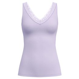 Calida Damen Tanktop "Natural Comfort Lace", Gr. Morchid petal, Single Jersey, Obermaterial: 92% Baumwolle, 8% Elasthan, Tops, elastisch,