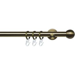 Gardinenstange Liedeco, L:160cm &Oslash;:20mm, gold, Eisen, Gardinenstangen, "Stilgarnitur 20 mm Blues Kugel", Gardinenstange Komplett