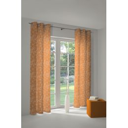Vorhang Adam, B:145cm H:145cm, gelb, Jacquard, Baumwolle (Bio-Baumwolle), Wohnzimmer, Gardinen, "Flower Cuv&eacute;e", aus 100% Bio-Baumwolle