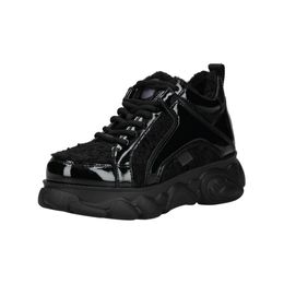 Buffalo Damen Plateausneaker "Buffalo Sneaker Leder/Textil", Gr. 40, schwarz, Leder, Textil, Schuhe