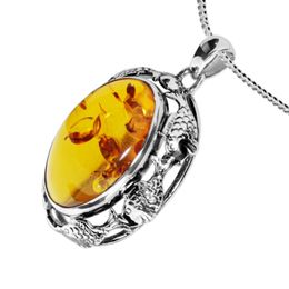 OSTSEE-SCHMUCK Damen Kette mit Anh&auml;nger "OSTSEE-SCHMUCK Kette mit Anh&auml;nger Fischland 41x25 mm", 50cm, Silber 925 (Sterlingsilber), L: 45, silber,
