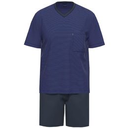 Ammann Herren Schlafanzug "Schlafanzug kurz Men / Nightwear", Gr. 48, blau, Obermaterial: 100% Baumwolle CO., Homewear-Sets