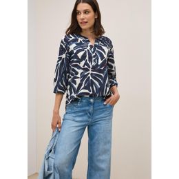 Cecil Damen Klassische Bluse, blau, Gr. S, bedruckt, Web, Obermaterial: 100% Baumwolle, Blusen, mit All-Over Print