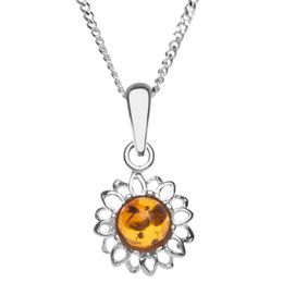 OSTSEE-SCHMUCK Damen Kette mit Anh&auml;nger "OSTSEE-SCHMUCK Kette mit Anh&auml;nger Bl&uuml;te 12 mm", 40cm, Silber 925 (Sterlingsilber), L: 40, silber, Silber 925