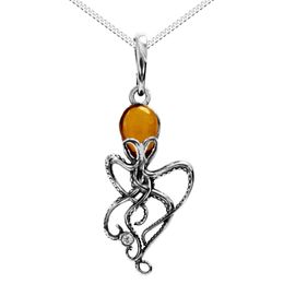 OSTSEE-SCHMUCK Damen Kette mit Anh&auml;nger "OSTSEE-SCHMUCK Kette mit Anh&auml;nger Tintenfisch", 42cm, Silber 925 (Sterlingsilber), L: 42, silber, Silber 925