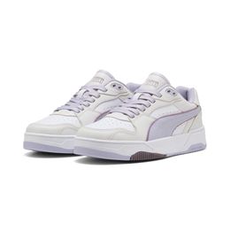 Sneaker Puma "RBD BREAK LOW", Damen, Gr. 38,5, wei&szlig; (feather gray, lila crush, Puma wei&szlig;), Leder, mehrfarbig, Schuhe Sneaker