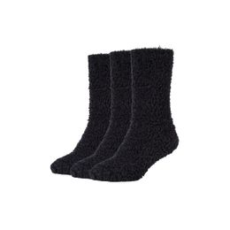 Camano Damen Socken "Kuschelsocken 3er Pack", Gr. 35schwarz, 69% Polyester, 29% Polyester, 2% Elasthan, uni, Socken, 3er Pack Wärmende, kuschelige