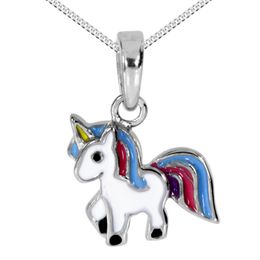 OSTSEE-SCHMUCK Damen Kette mit Anh&auml;nger "OSTSEE-SCHMUCK Kette mit Anh&auml;nger Einhorn", 50cm, Silber 925 (Sterlingsilber), L: 40, braun, Silber 925