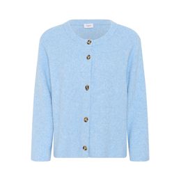 Saint Tropez Damen Strickjacke "MaleenSZ Cardigan", blau, Gr. M, unifarben, Strick, Obermaterial: 53% Baumwolle, 25% Polyamid, 20% Polyester, 2%