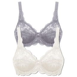 SuSa Damen B&uuml;gel-BH "2er Pack B&uuml;gel BH Latina", Gr. 75champagner frosty lavender, Obermaterial: 77% Polyamid PA. 15% Baumwolle CO. 8% Elasthan EL.,