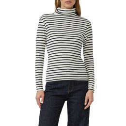 s.Oliver Damen Rollkragenshirt, blau, Gr. 46, gestreift, Web, Obermaterial: 100% Baumwolle, Shirts, mit Streifen Muster