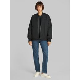 Damen Bomberjacke "LONG BOMBER", schwarz, Gr. L, Calvin Klein Jeans, unifarben, Web, Obermaterial: 100% Polyester, Jacken, mit Logodruck,