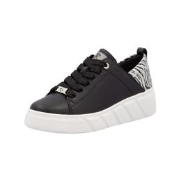 Rieker Damen Plateausneaker "Rieker Sneaker Glattleder", Gr. 37, schwarz, Glattleder, Schuhe
