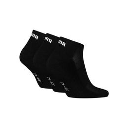 Puma Damen Sneakersocken "Puma UNISEX CUSHIONED SNEAKER 3P", Gr. 39, schwarz, Baumwollmischung, bedruckt, unifarben, Socken, mit Frottee