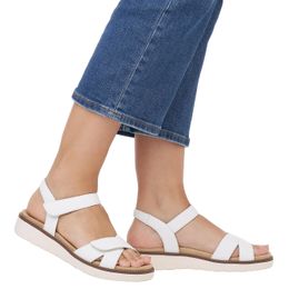 Remonte Damen Riemchensandale, Gr. 38, wei&szlig;, Leder, unifarben, Schuhe, Plateau, Sommerschuh, Sandalette mit Lite ́n Soft Ausstattung