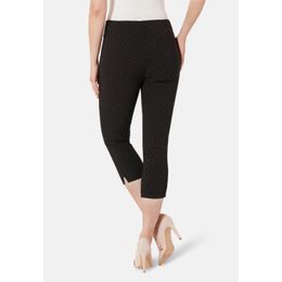 STOOKER WOMEN Damen 7/8-Hose "Macau Print Slim Fit", schwarz-wei&szlig;, Gr. 50, Stoff, 70% Viskose, 26% Polyamid, 4% Elasthan, Hosen, Slim Fit Casual
