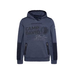 CAMP DAVID Herren Kapuzensweatshirtblau, Gr. XXXL, bedruckt, Sweatware, Material: 50% Baumwolle, 50% Polyester, Sweatshirts, mit