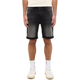 Mustang Herren Slim-fit-Jeans "Herren Style Chicago Shorts Z", schwarz, Gr. 32, unifarben, Denim/Jeans, 80% Baumwolle, 18% Polyester, 2% Elasthan,
