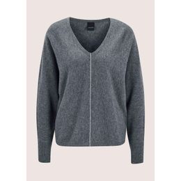 Madeleine Mode MADELEINE Damen Longpullover "Pullover Pullover"bleigrau, wollwei&szlig;, melange, Gr. 36, Obermaterial: 90% Schurwolle WV. 10% Kaschmir WS., Pullover