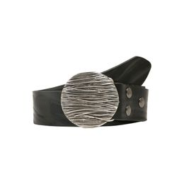 Damen Lederg&uuml;rtel, schwarz, Gr. 95, RETTUNGSRING G&Uuml;RTEL, unifarben, Rindsleder, G&uuml;rtel