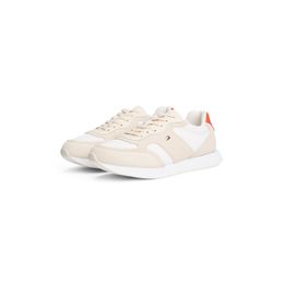 Tommy Hilfiger Damen Sneaker "TH EASY RUNNER", Gr. 36, orange, Leder, Veloursleder, Schuhe, Freizeitschuh, Halbschuh, Schnürer, auffälliger Besatz an