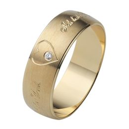 Firetti Damen Trauring "Schmuck Geschenk Gold 375 Hochzeit Ehering Trauring "Ich liebe Dich"", 22, 0,01 SI = kleine Einschl&uuml;sse mit Brillant,