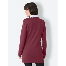 Damen Cardigan, rot, Gr. 38, CREATION L PREMIUM, unifarben, 75% Schurwolle, 25% Seide, Strickjacken