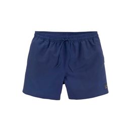 John Devin Herren Badeshorts, blau, Gr. S, unifarben, Microfaser, Recycling-Polyester, Badehosen, mit klassischem Style