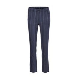 GOLDNER Damen Stoffhose "Sportliche Strukturhose in elastischer Ware", blau, Gr. 44, Obermaterial: 45% Elastomultiester ELE. 44% Baumwolle CO. 7%
