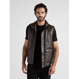 JCC Herren Lederweste "3102169", braun, Gr. 54, Obermaterial: 100% Lammleder; Lining: 50% Polyester, 50% Baumwolle; Padding: 100% Polyester, Westen