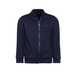 TRIGEMA Jungen Trainingsjacke "TRIGEMA College-Jacke mit praktischen Taschen", blau, Basic, Gr. 152, 70% Baumwolle, 30% Polyester, Jacken