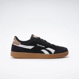 Reebok CLASSIC Herren Sneaker "SMASH EDGE", Gr. 45,5, schwarz-wei&szlig;, Leder, Synthetik, Schuhe, mit Leo-Print