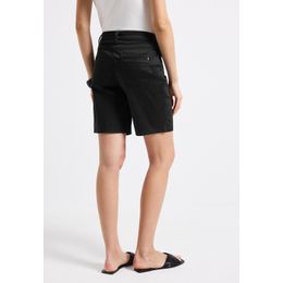 Street One Damen Bermudas, schwarz, Gr. 34, unifarben, Web, 97% Baumwolle, 3% Elasthan, Hosen, 4-Pocket Style