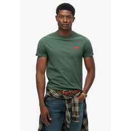 Superdry Herren Rundhalsshirt "ESSENTIAL LOGO EMB TEE", gr&uuml;n, Gr. XXL, bedruckt, Single Jersey, Obermaterial: 100% Baumwolle, Shirts
