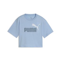Puma Mädchen T-Shirt "Essentials 2 Colour No. 1 Puma Logo Kurzes T-Shirt Mädchen", blau, Gr. 128, Obermaterial: 100% Baumwolle; Kragen: 30%