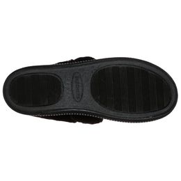 Skechers Damen Pantoffel "COZY CAMPFIRE TEAM TOAST", Gr. 40schwarz, Synthetik, Velourslederimitat, Fellimitat, Schuhe, Hausschuh mit Memory